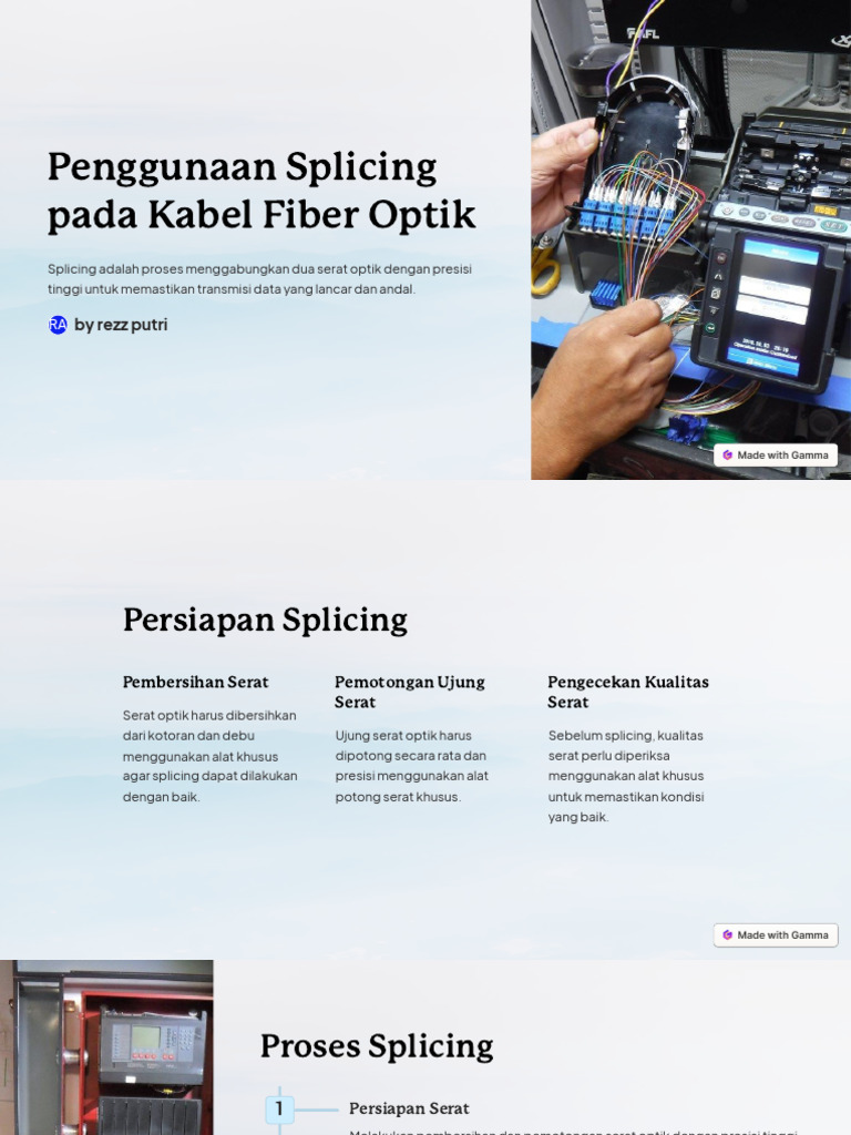 Penggunaan Splicing Pada Kabel Fiber Optik | PDF