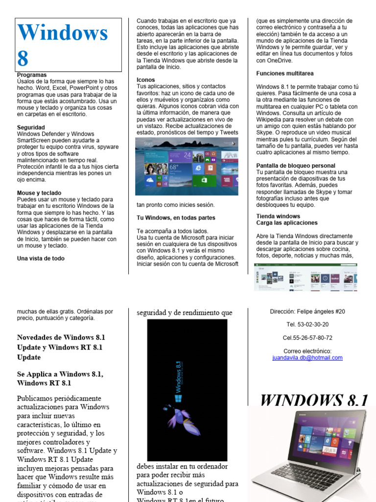 Windows 8 Triptico | PDF | Windows 8.1 | Microsoft Windows