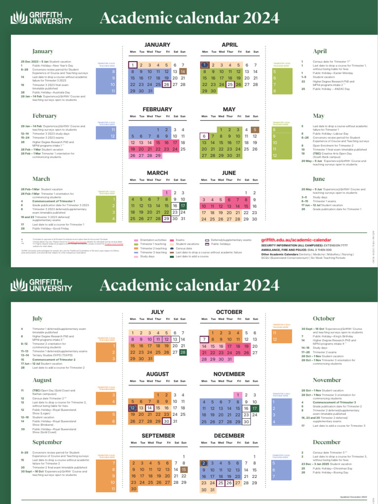 2024 Academic Calendar | Download Free PDF | Academic Term | Educational Institutions