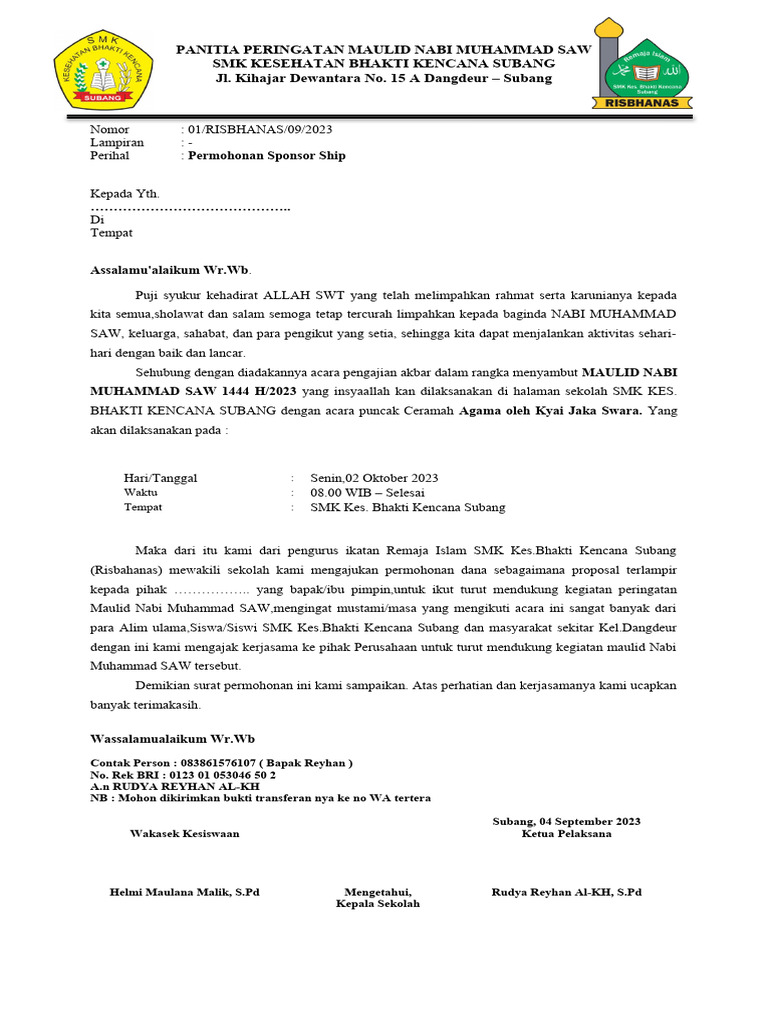 Permohonan Sponsor Ship | PDF