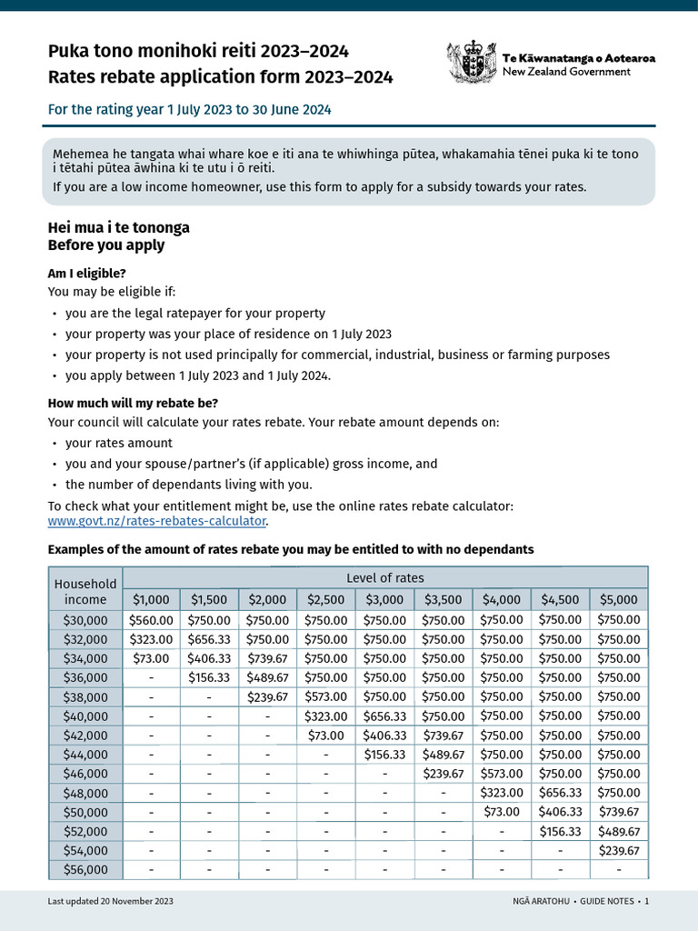 Rates Rebates Application Form 2023 2024 Website Version 20230607 | PDF ...