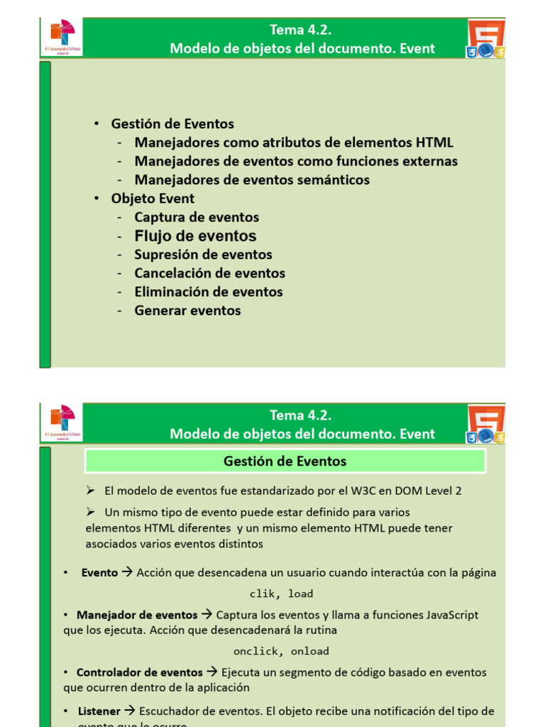 Tema 4.2. PARTE1 | PDF | Modelo de objeto de documento | Script Java