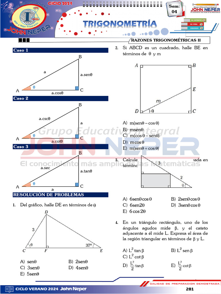 4s Trigonometría | PDF | Triángulo | Geometría euclidiana