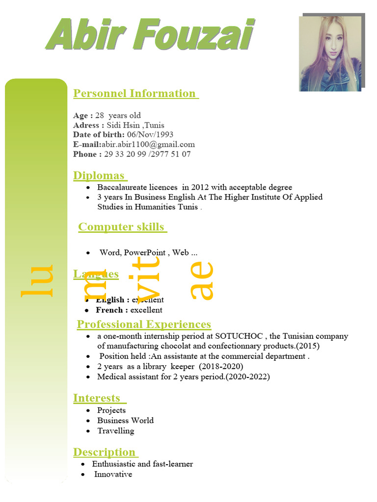 Fouzai Abir CV | PDF