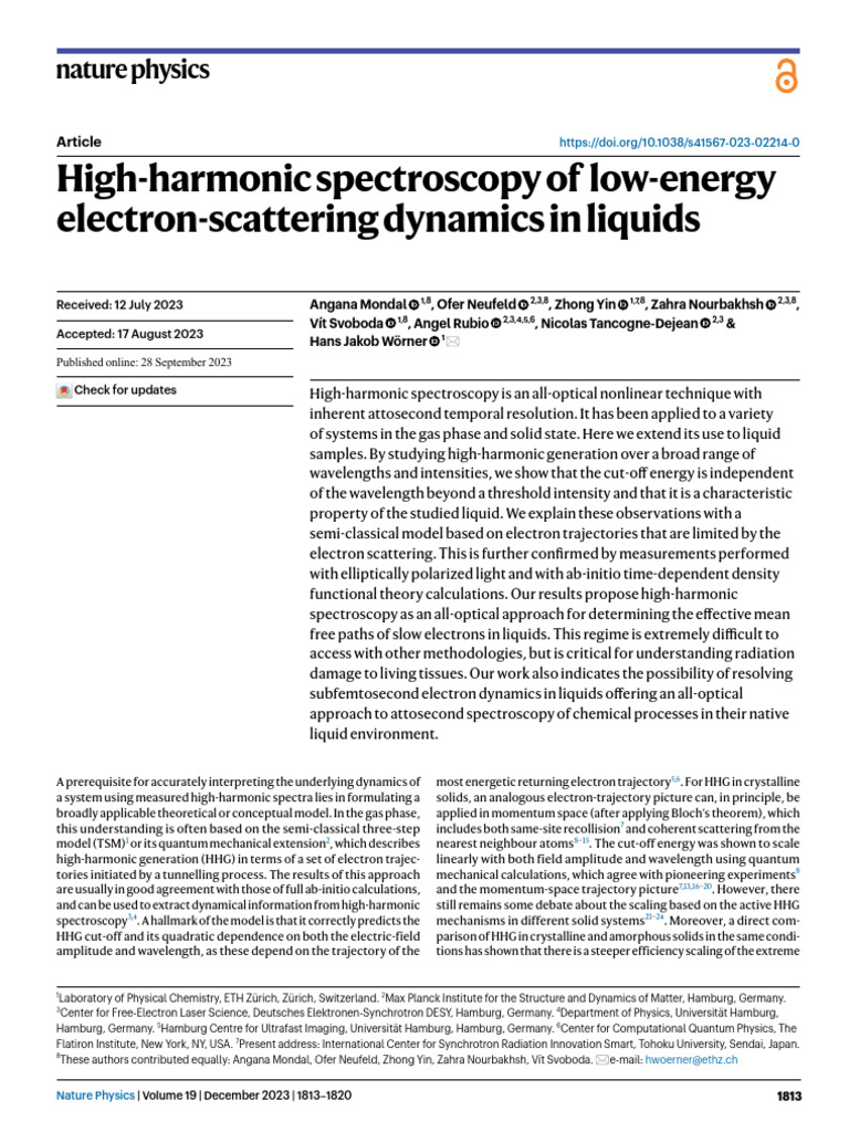 High-Harmonic Spectroscopy of Low-Energy Electron-Scattering Dynamics ...