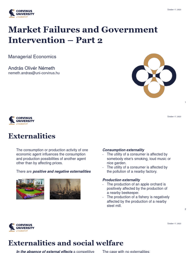 Market Failures and Government Intervention | PDF | Externality ...