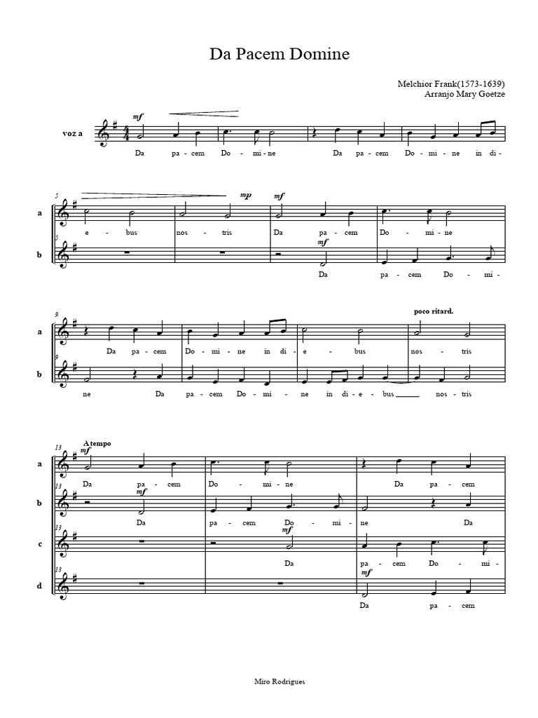 Da Pacem Domine 4v | PDF