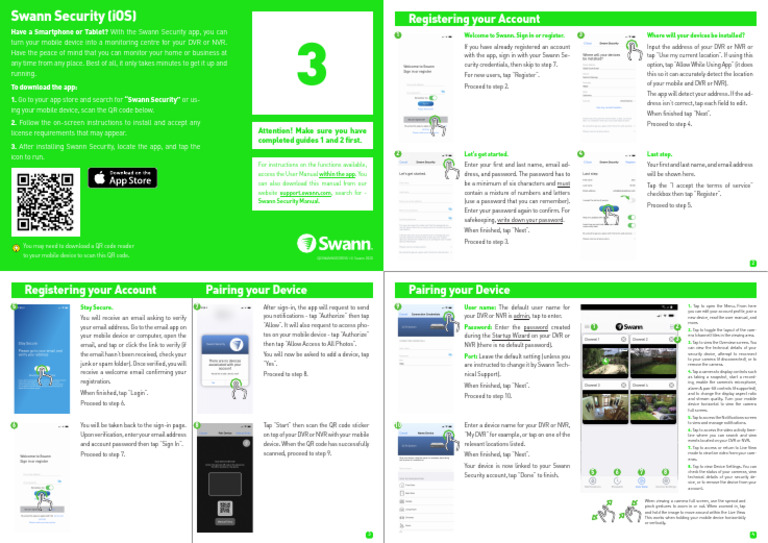 Swann Security QSG IOS | PDF | Mobile App | Qr Code