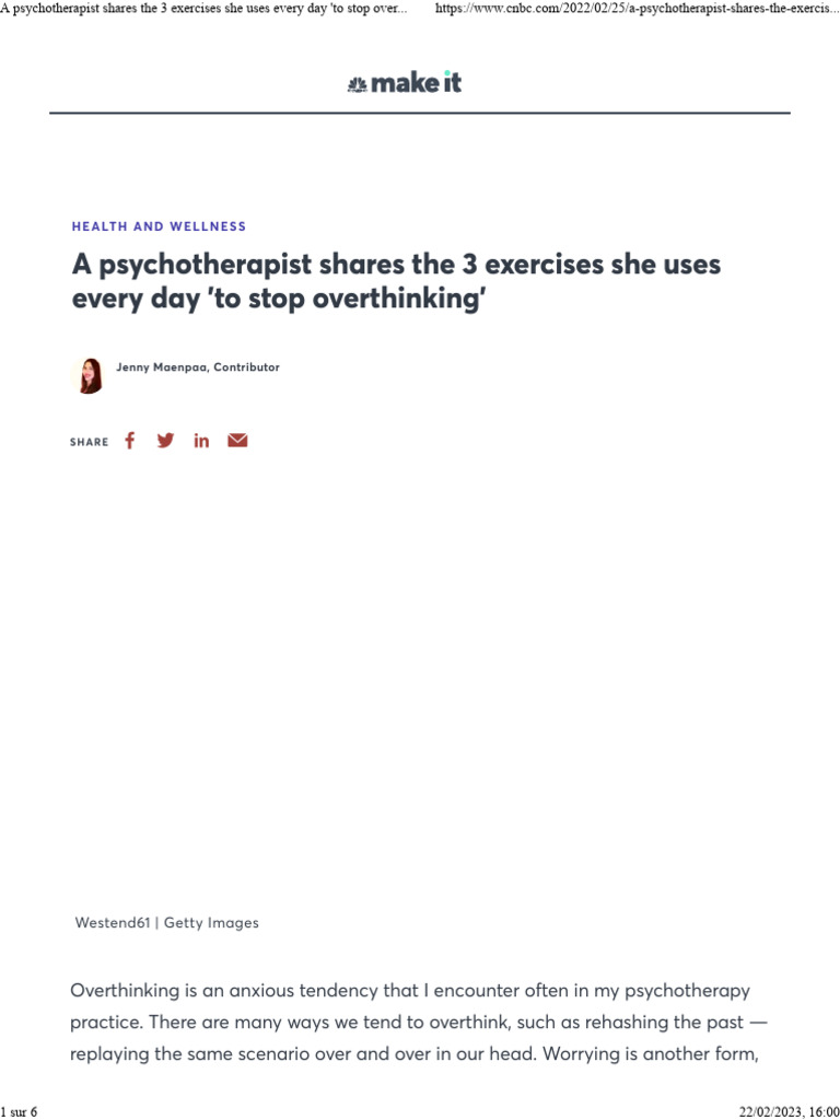 A Psychotherapist Shares The 3 Exercises She Uses Every Day 'To Stop ...