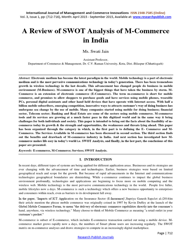 A Review of SWOT Analysis-2216 | PDF | E Commerce | Internet