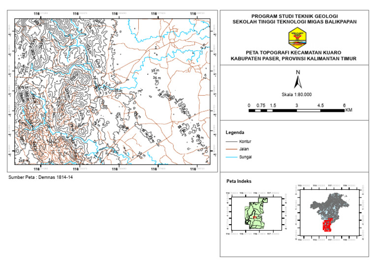Peta Topografi Kuaro Paser | PDF