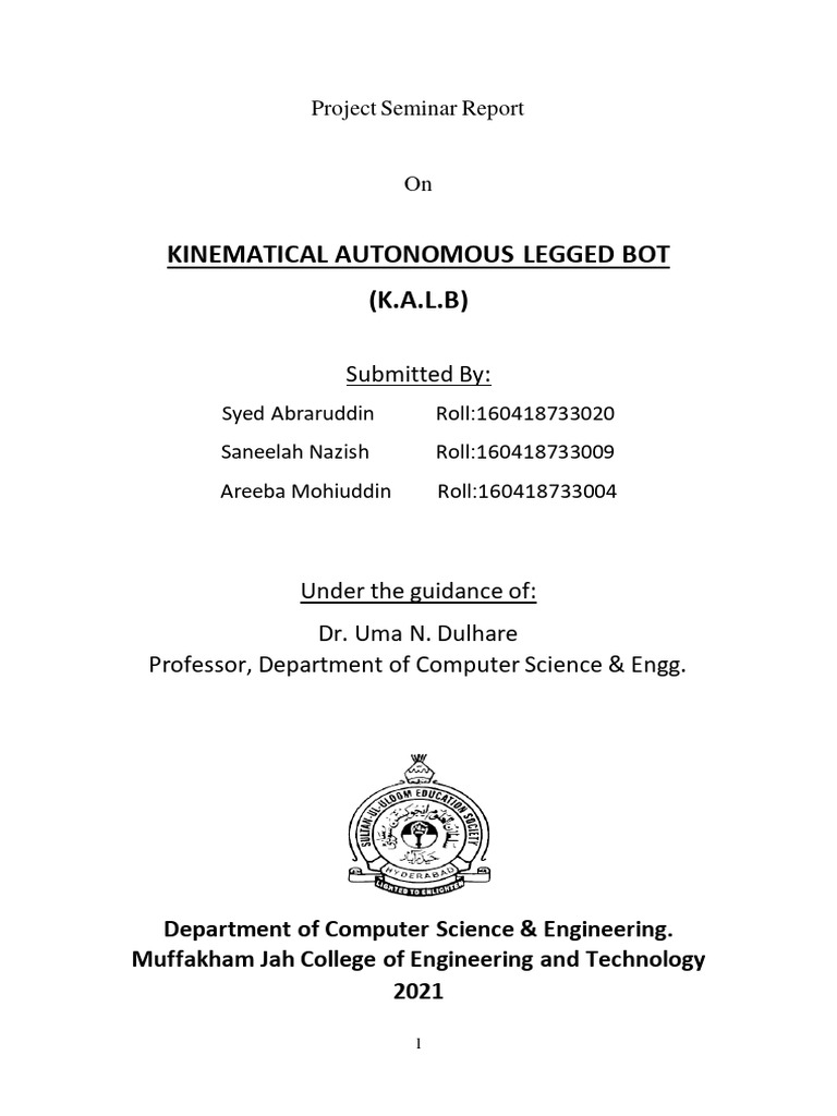 Kalb Report - Cse | PDF | Computer Vision | Robotics