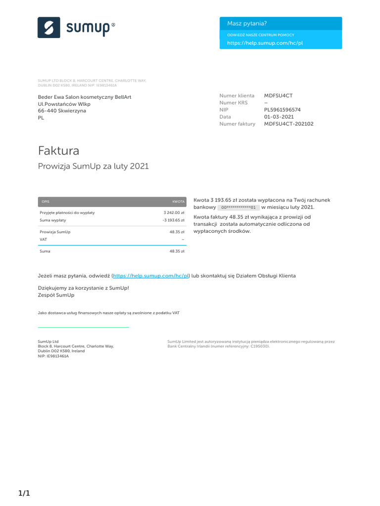 SumUp Invoice | PDF