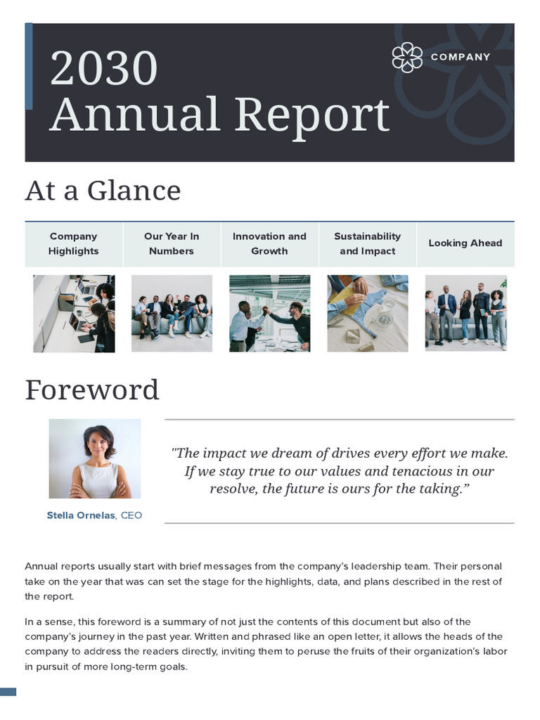 Corporate Report Doc in Denim Blue Light Blue Grey Casual Corporate ...