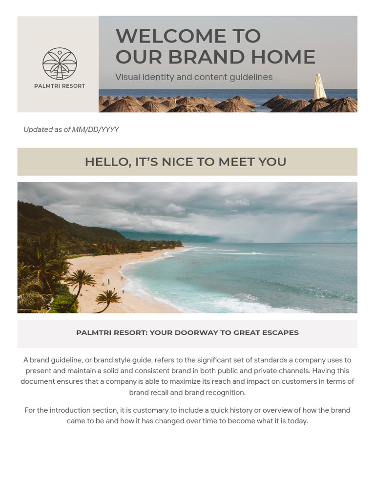 Brand Guidelines Doc in Beige Grey Light Brown Simple and Minimal Style ...