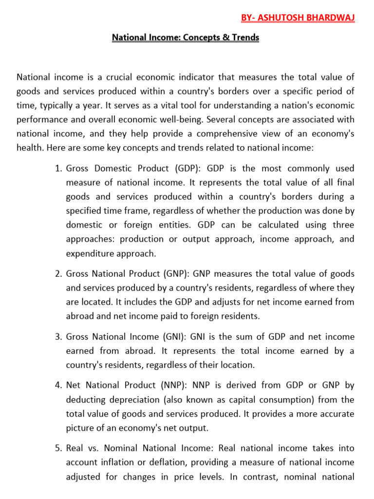 Ecb 401 National Income | PDF | Inflation | Poverty & Homelessness
