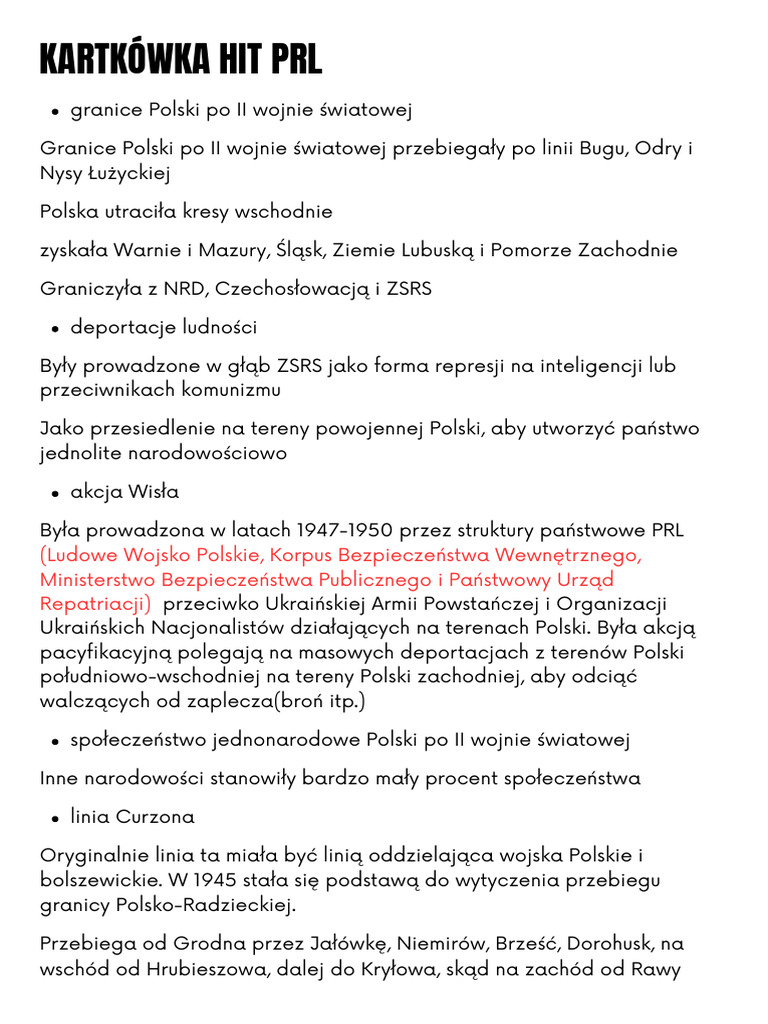 Kartkówka Hit PRL | PDF