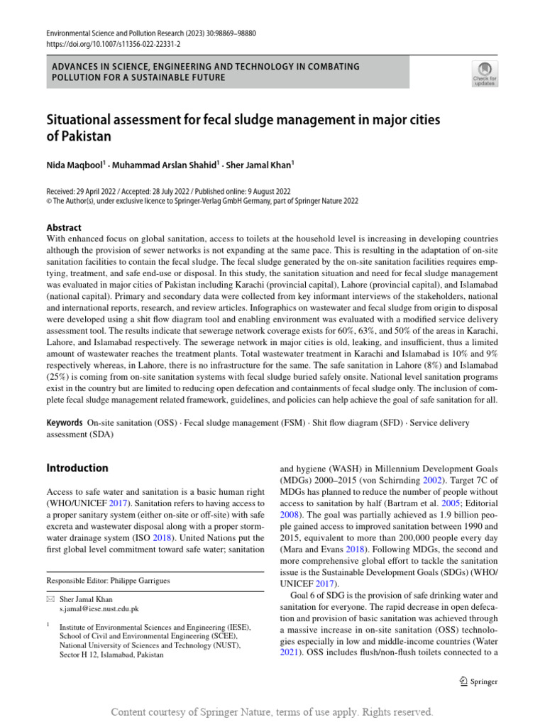Situational Assessment For Fecal Sludge Management | PDF | Sanitation ...