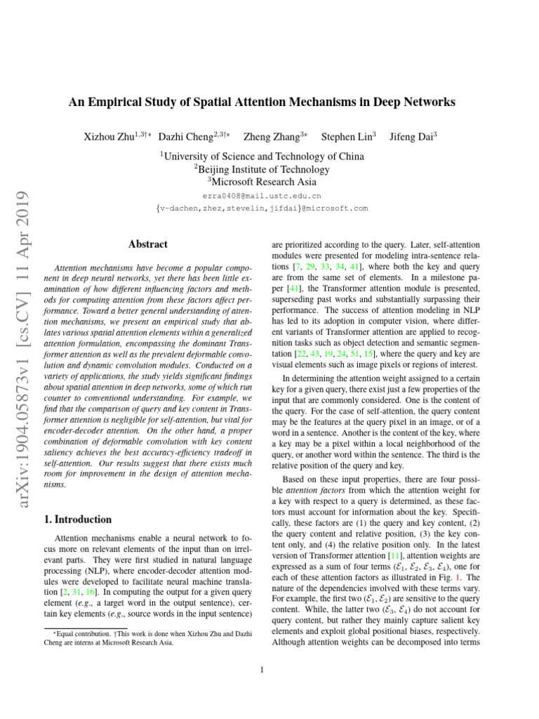 Study of Spatial Attention Mechanisms | PDF | Attention | Convolution