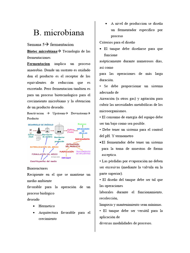 Resumen Semana 5 Biotecnología Microbiana | PDF | Oxígeno | Gases