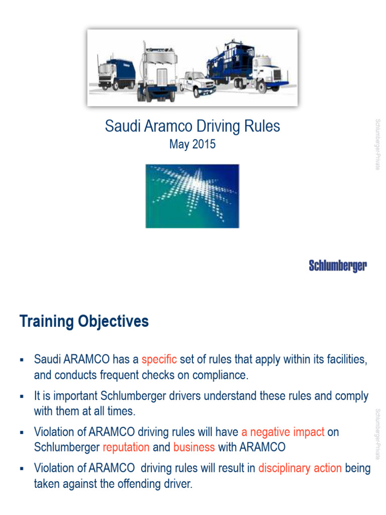 ARAMCO Driving Rules | PDF | Traffic | Speed Limit