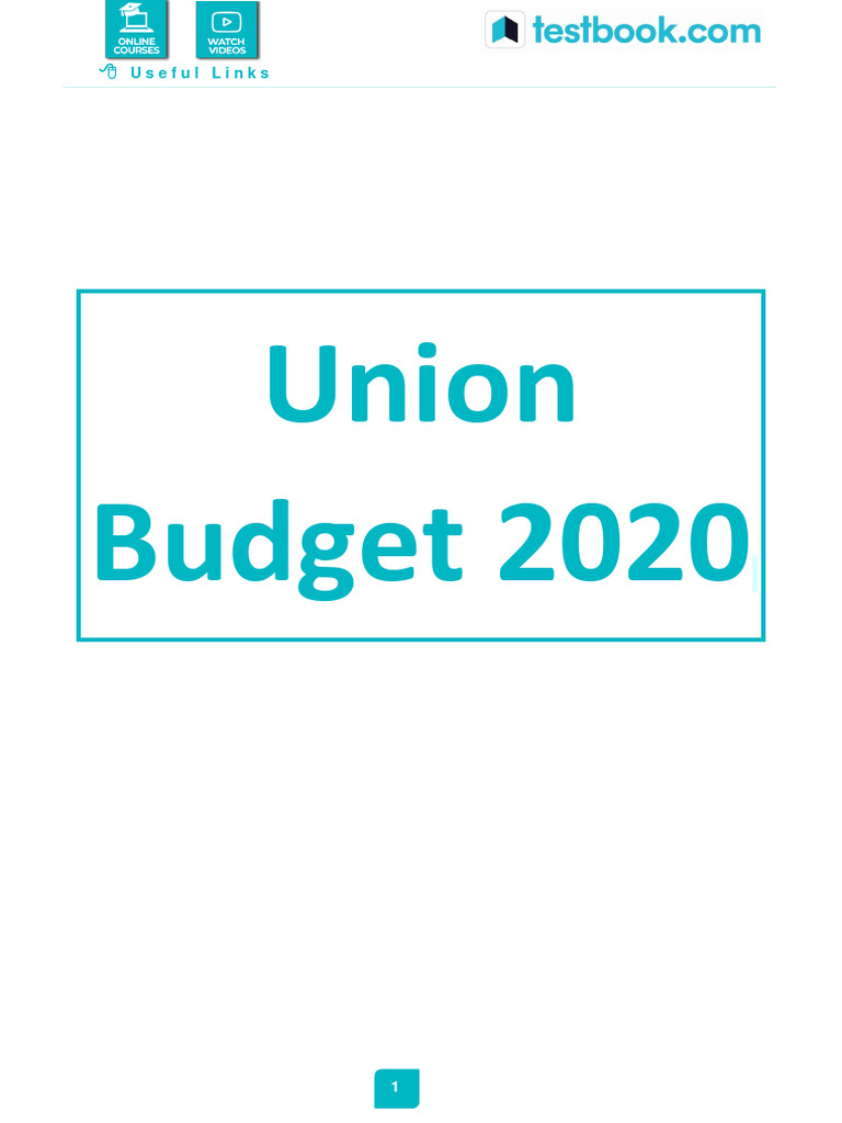 Union Budget | PDF | Taxes | Tax Deduction
