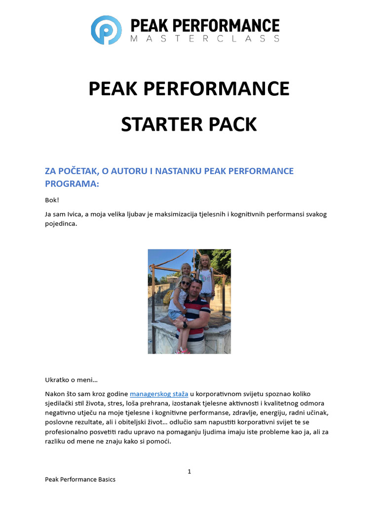 Peak Performance Starter Pack | PDF