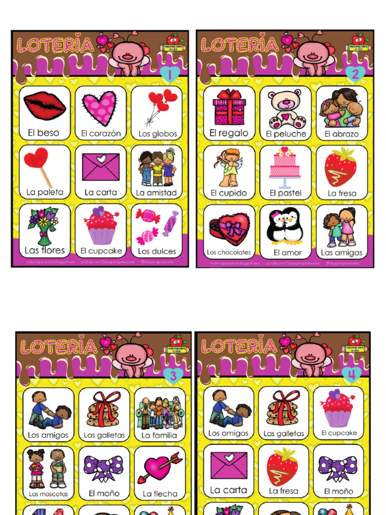Lotería Del Día Del Amor y La Amistad | PDF