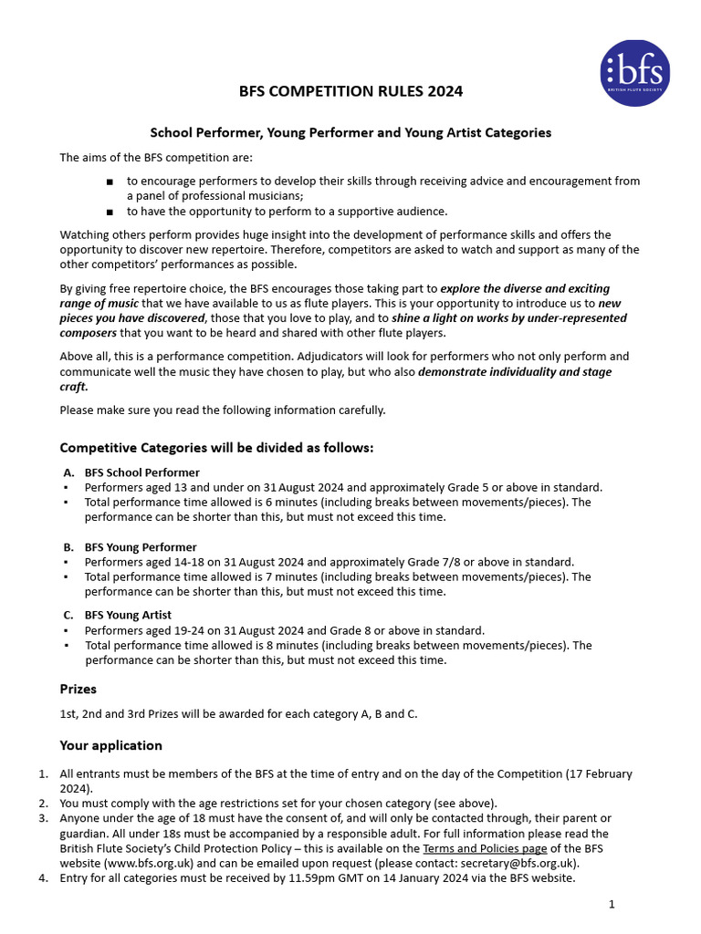 BFS Competition Rules 2024-1 | PDF | Justice | Crime & Violence