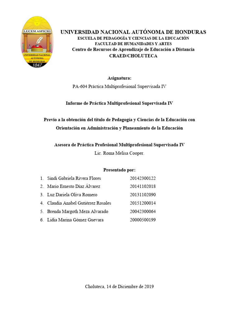 Informe de Practica Profesional Supervisada | PDF