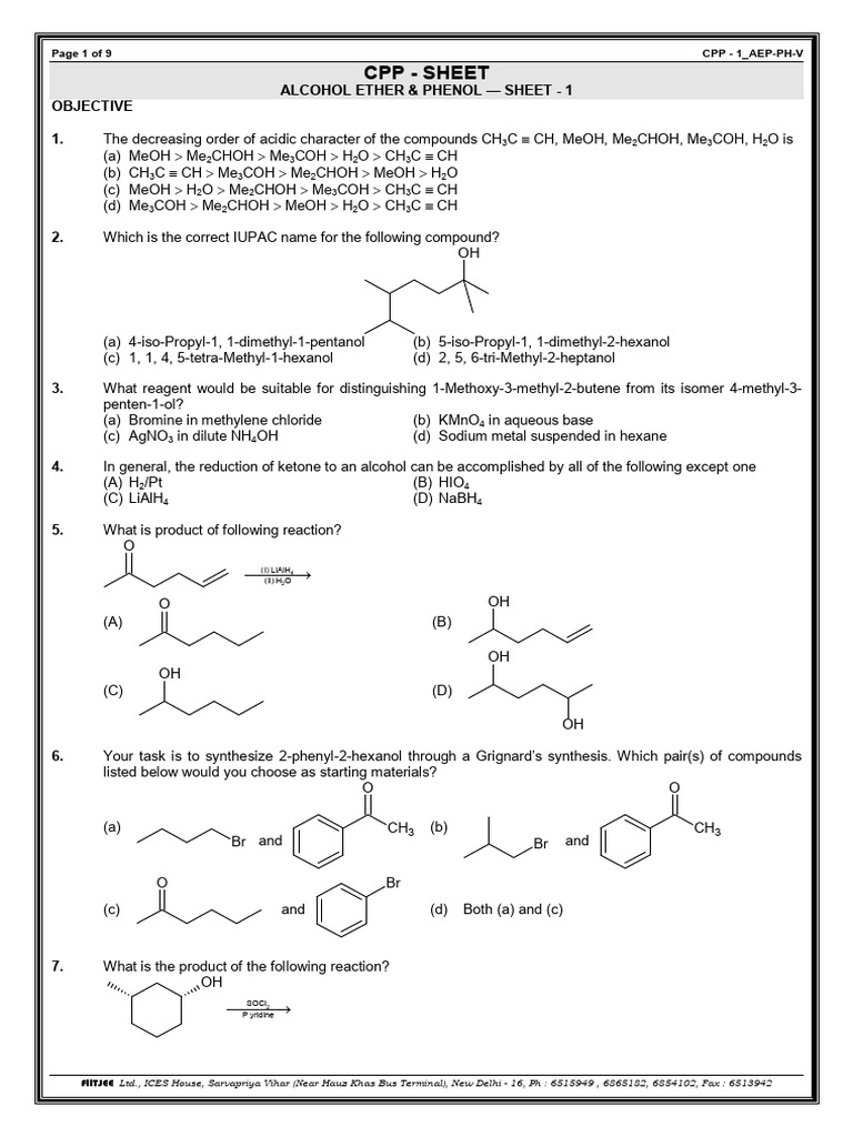 Aep Cpp 1 Pdf Acid Materials 