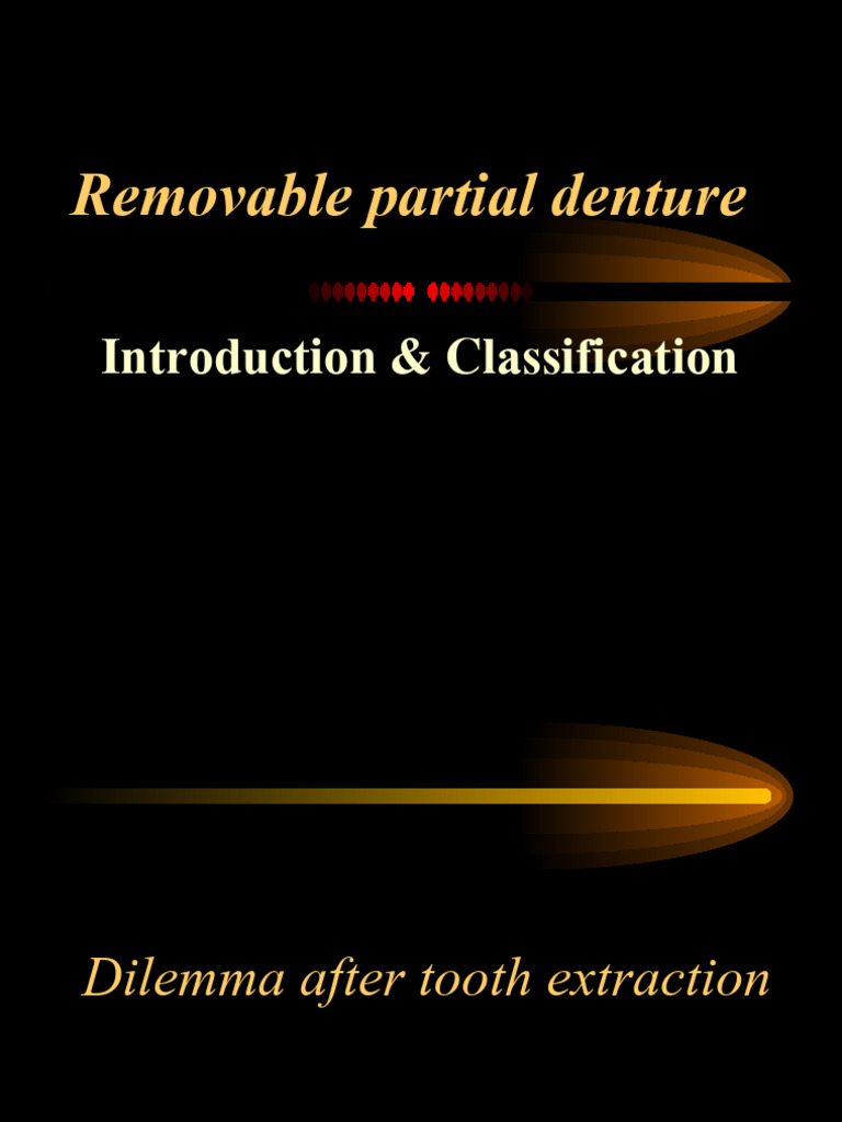 Removable Partial Denture: Introduction & Classification | PDF ...