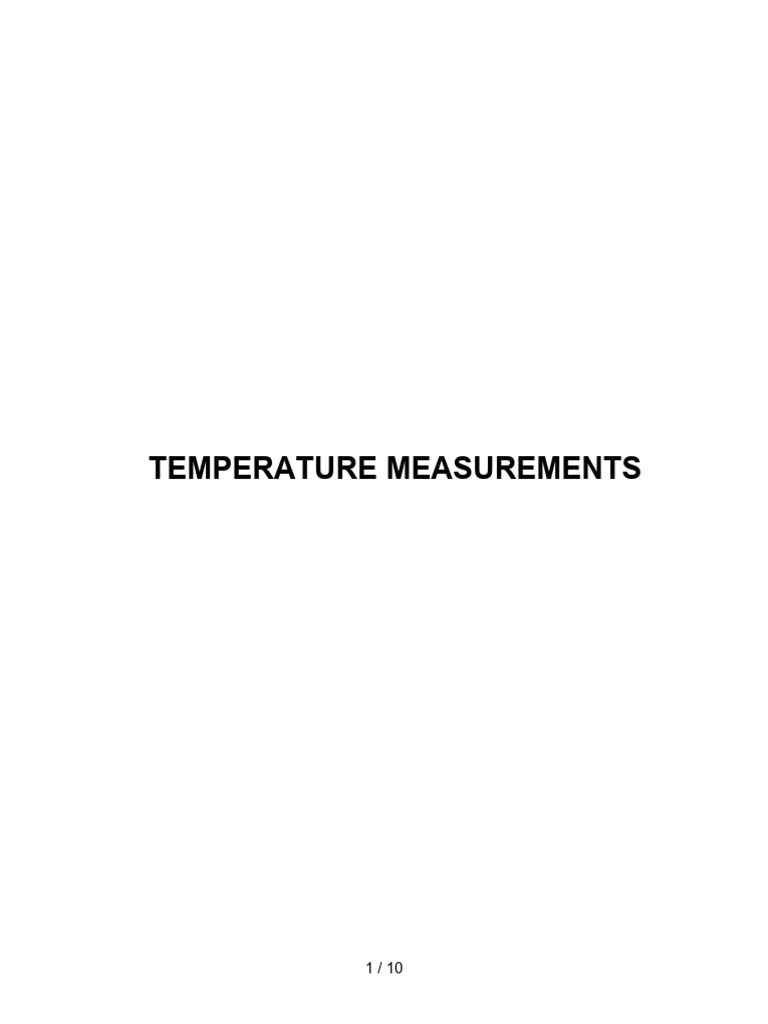 Temperature Measurements | PDF | Thermocouple | Electrical Resistance And Conductance