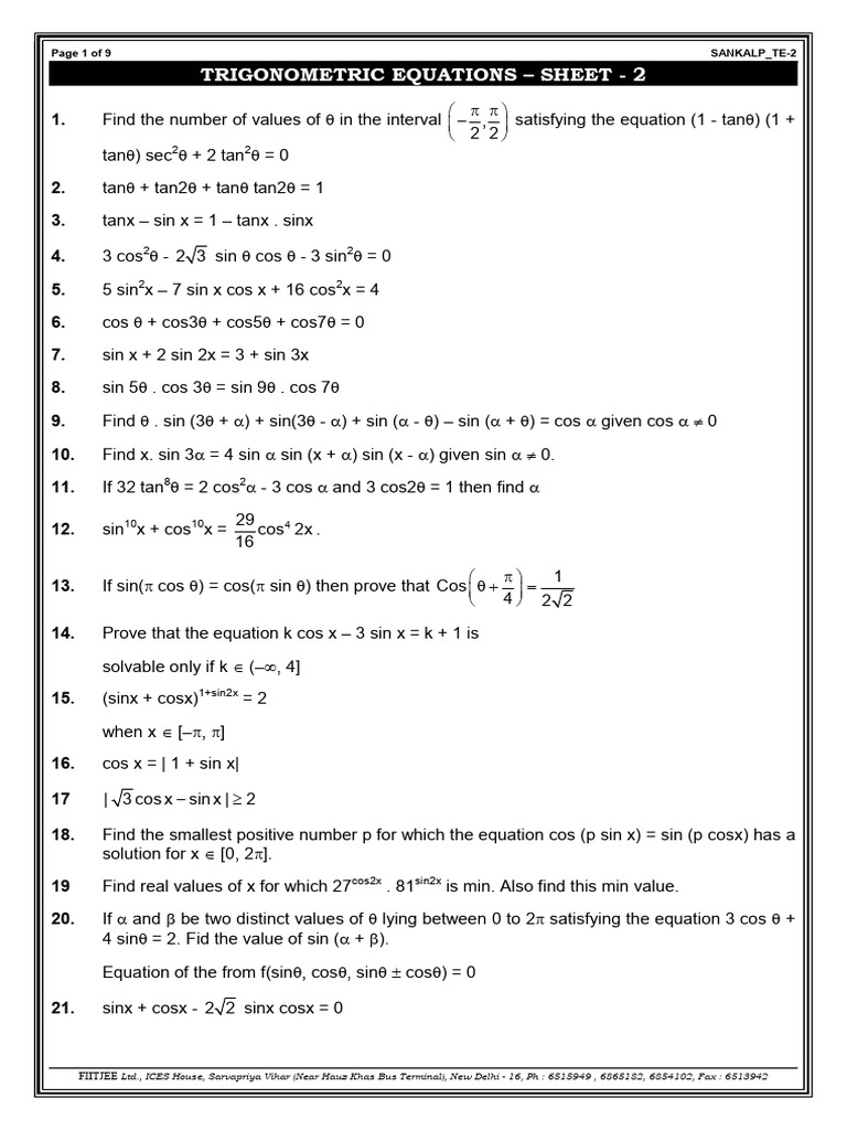 Trigonometric Eq 2 | PDF | Abstract Algebra | Mathematics