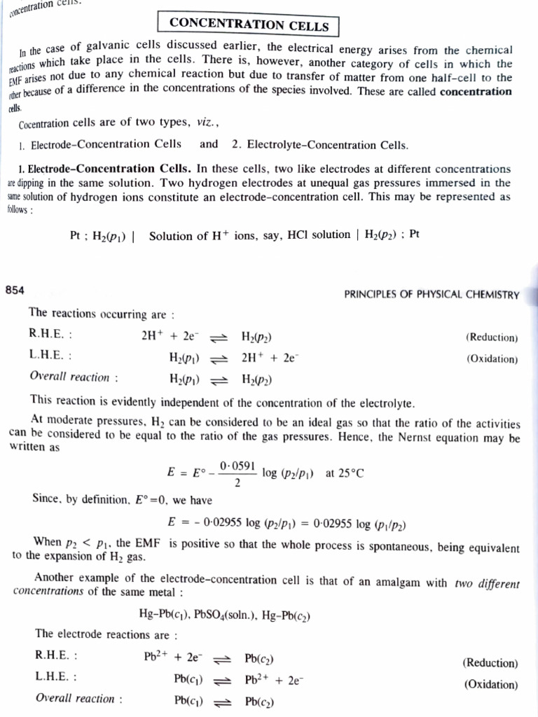 Concentration Cells | PDF | Ion | Redox