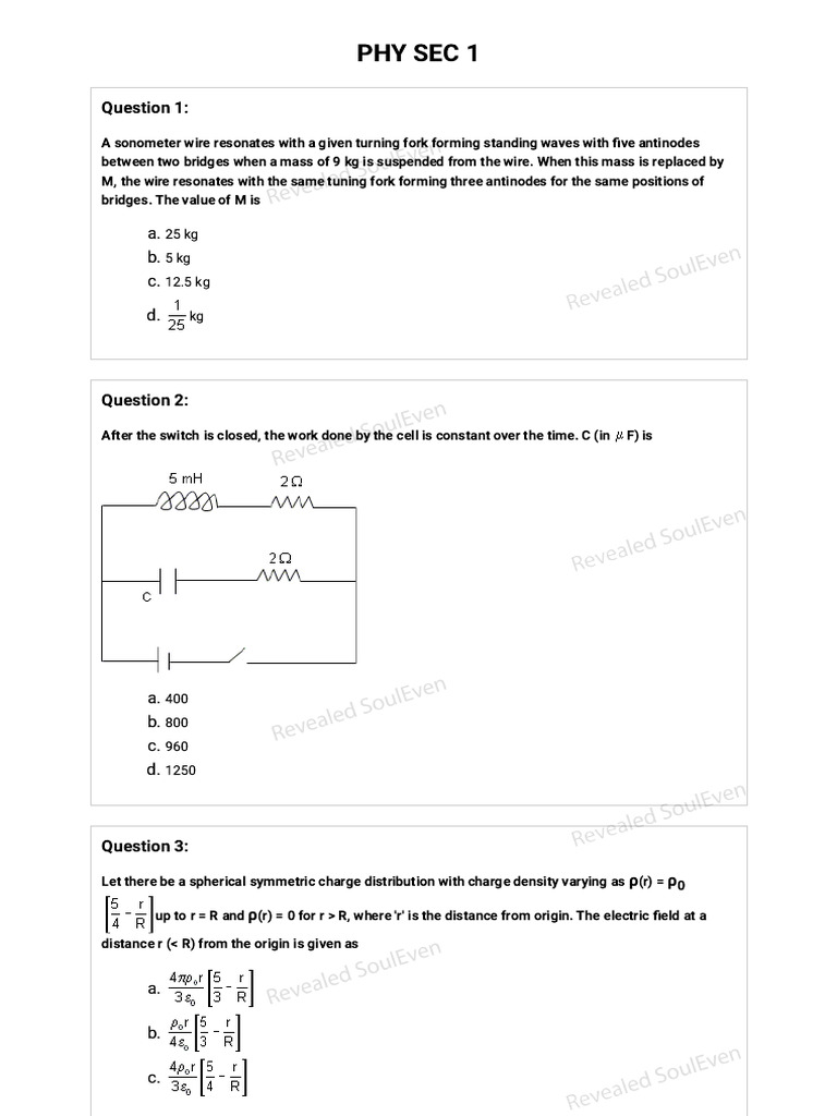 IIT JEE (Advanced) Mock - 7 (Paper - 2) | PDF | Physical Sciences | Physics