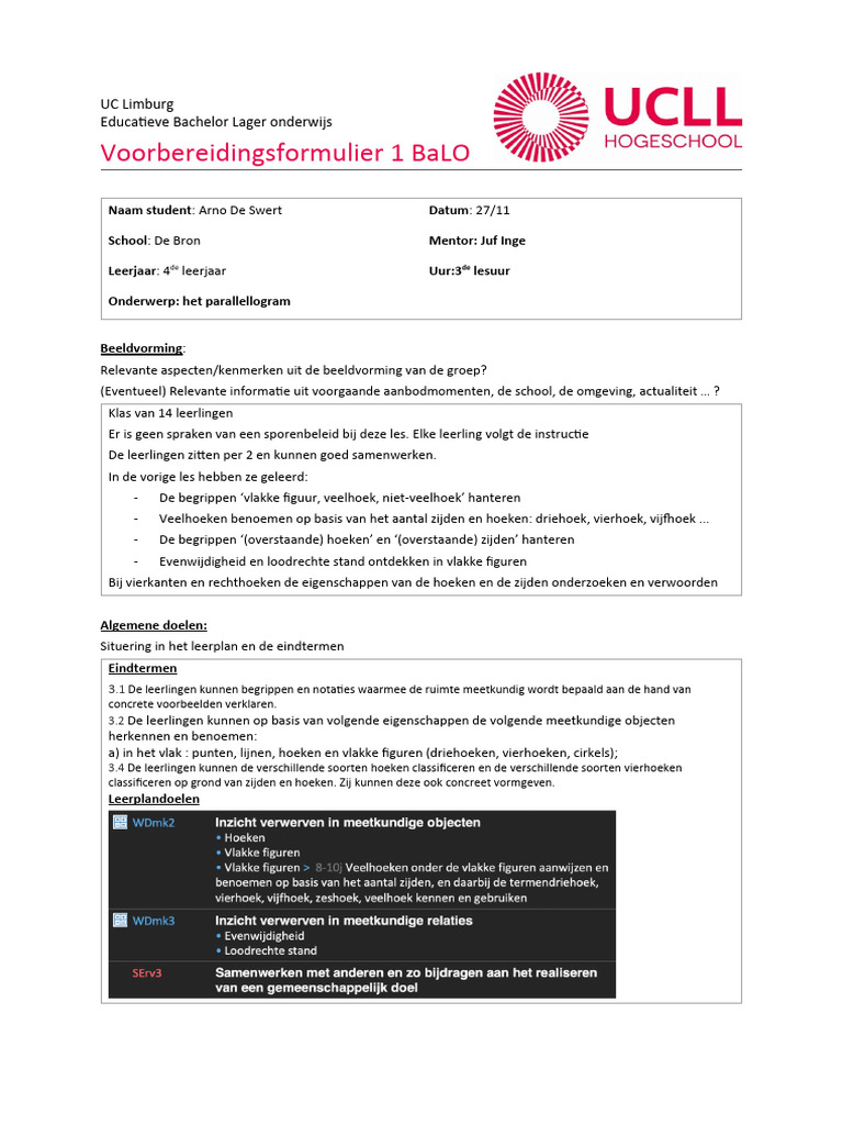 LVB Wiskunde Blok 4 Les 44 | PDF