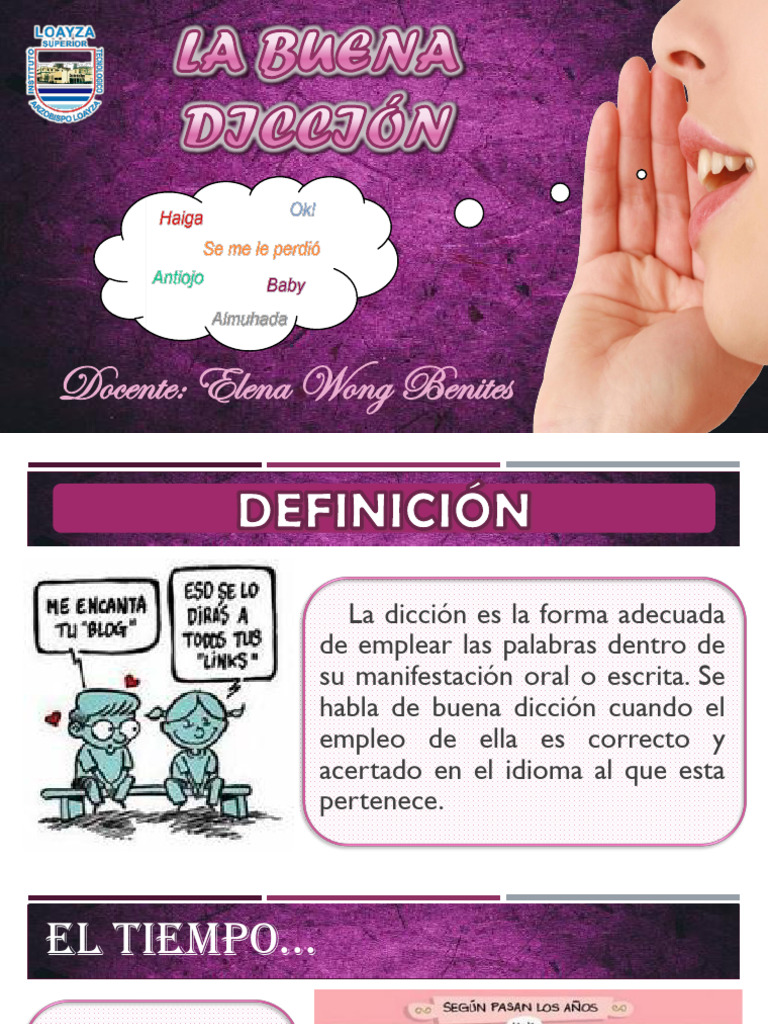 La Dicción | PDF | Gramática | Mecánica del lenguaje