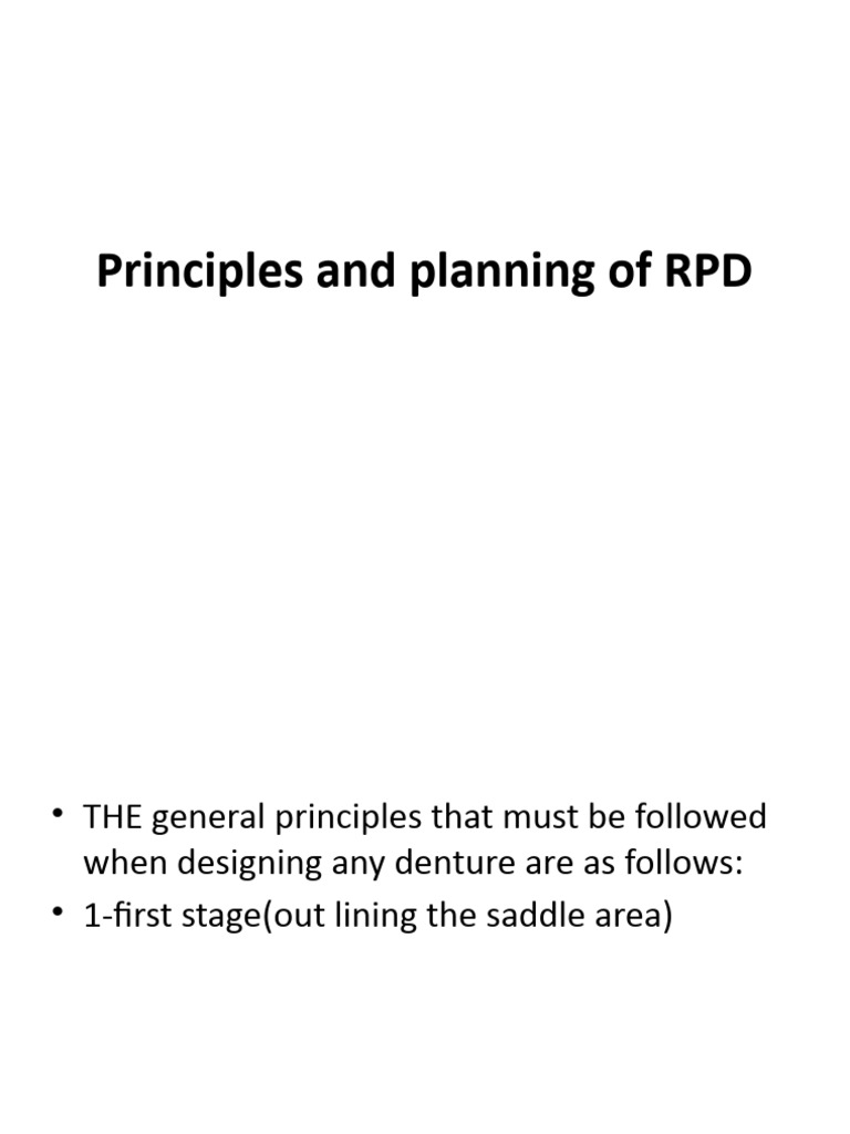 Principles and Planning of RPD | PDF | Dentures | Dentistry Branches