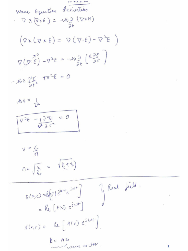 Wave Equation Derivation | PDF
