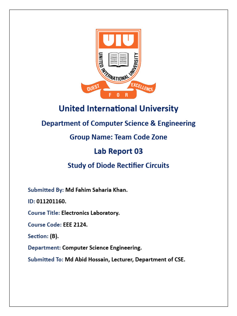 Lab Report 03 | PDF | Rectifier | Direct Current