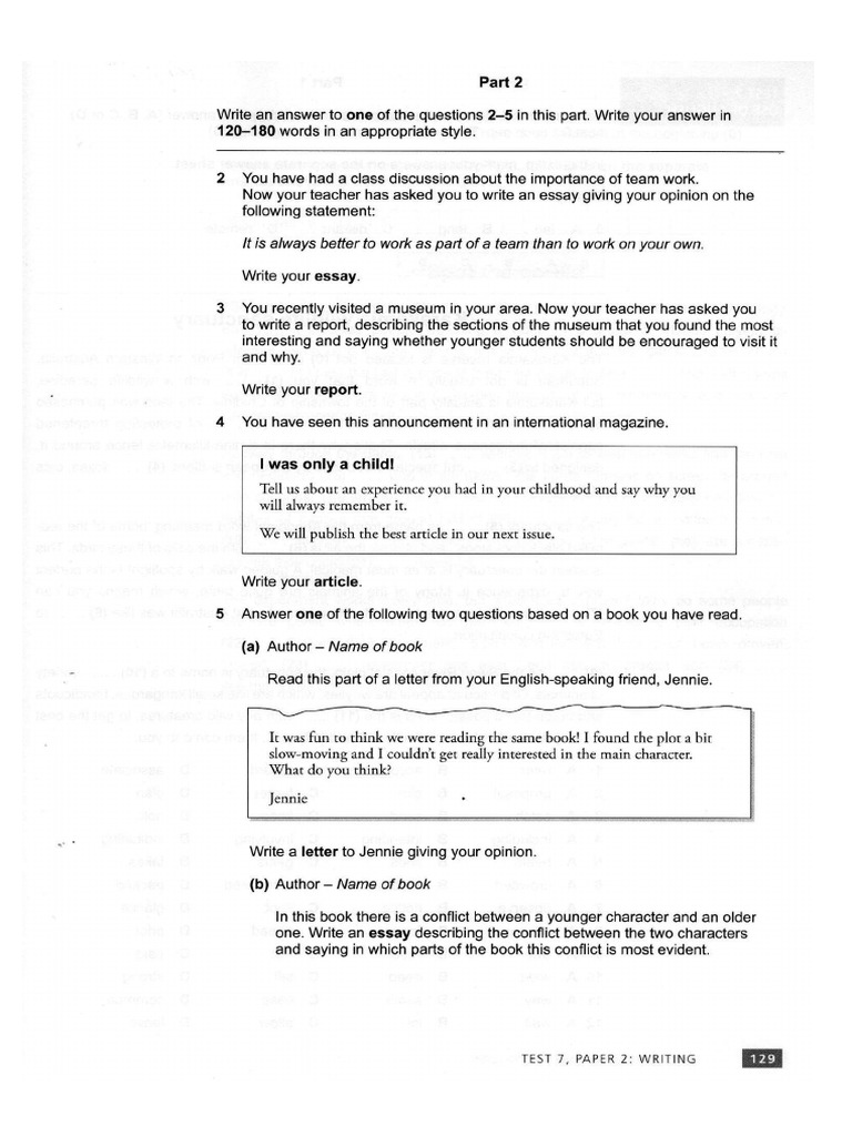B2 Writing Example | PDF