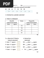 Matematika gyakorló feladatlap 2. osztály | PDF