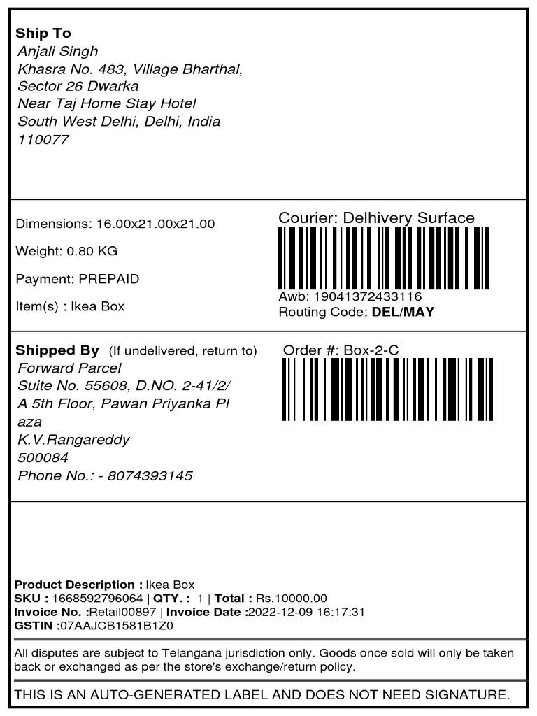 Manifest and Label | PDF