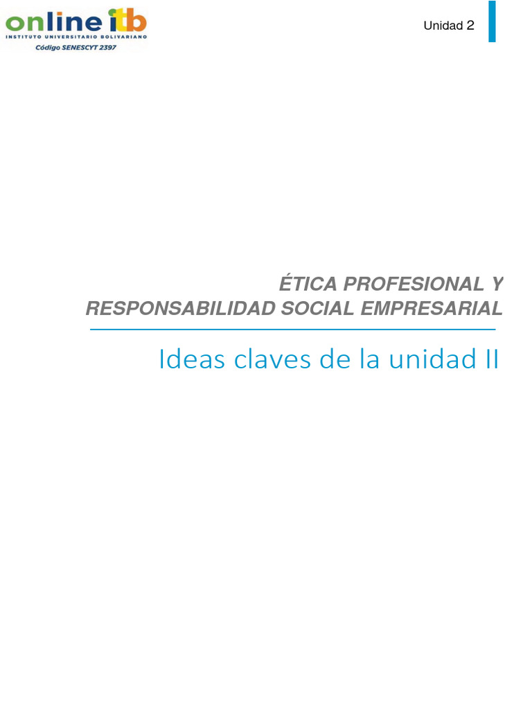 Ideas Claves Unidad | PDF | Responsabilidad social corporativa | Comportamiento