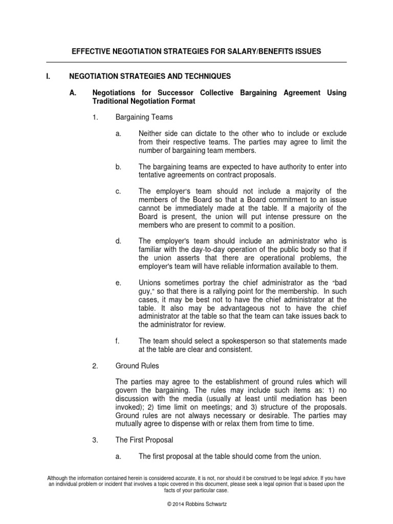 Robbins Schwartz Effective Negotiation Strategies For Salary and ...