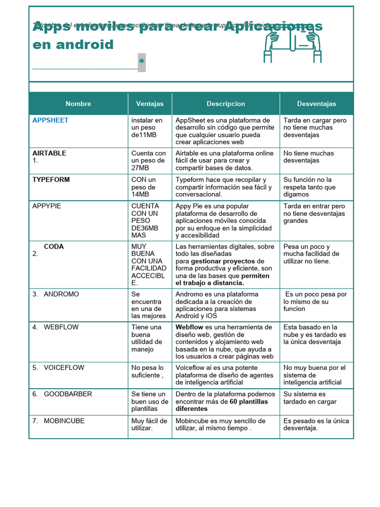 Apps Moviles para Crear Aplicaciones en Android | PDF | Software de la aplicacion | Android ...