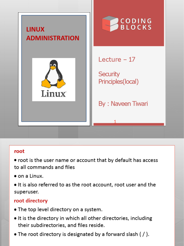 Linux Lecture 17 Pdf Superuser Directory Computing 