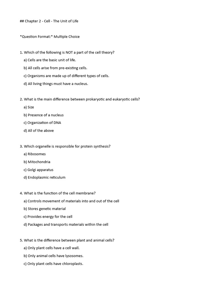 Part 1 | PDF | Cell (Biology) | Tissue (Biology)