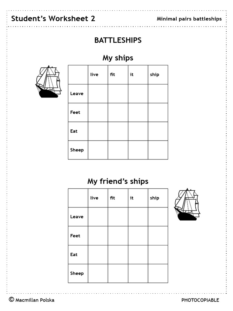 Minimal Pairs Battleships Sw2 | PDF